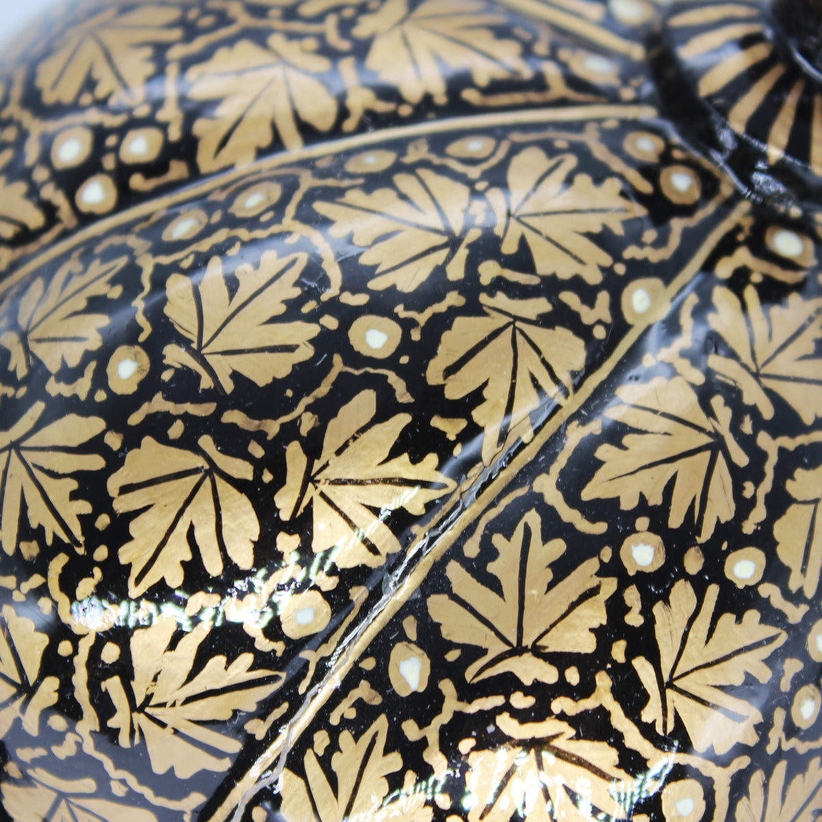 Paper Mache Large Umbra Trinket Box – Handmade Hand Painted Black & Go ...