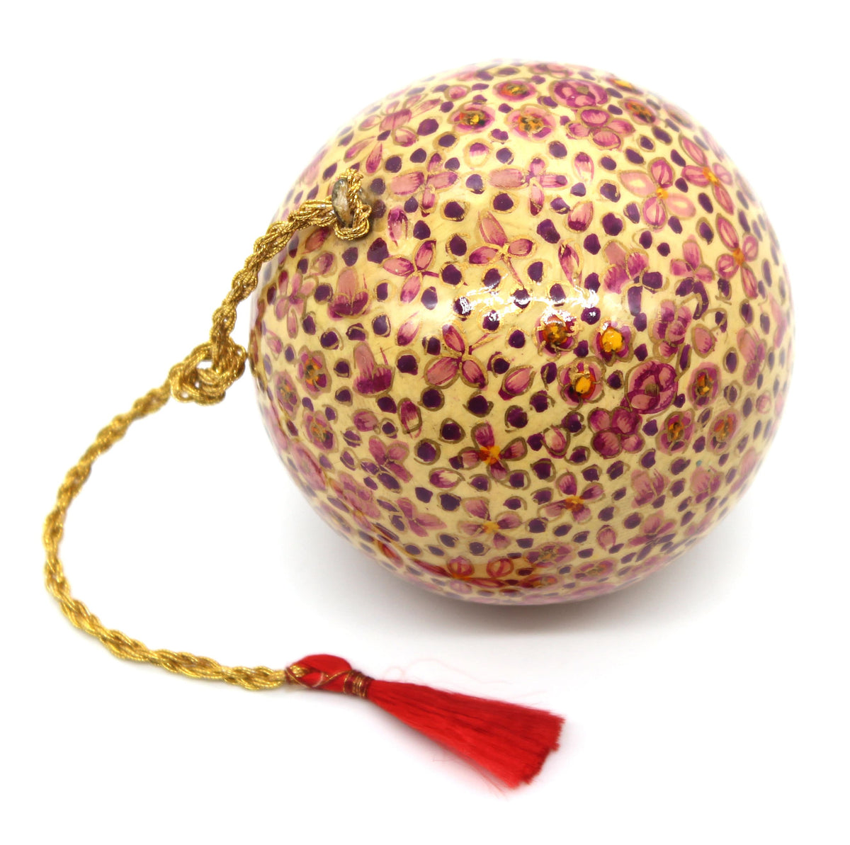 Assorted Colours Paper Mache Christmas Bauble – 3" Luxury Handmade & H ...